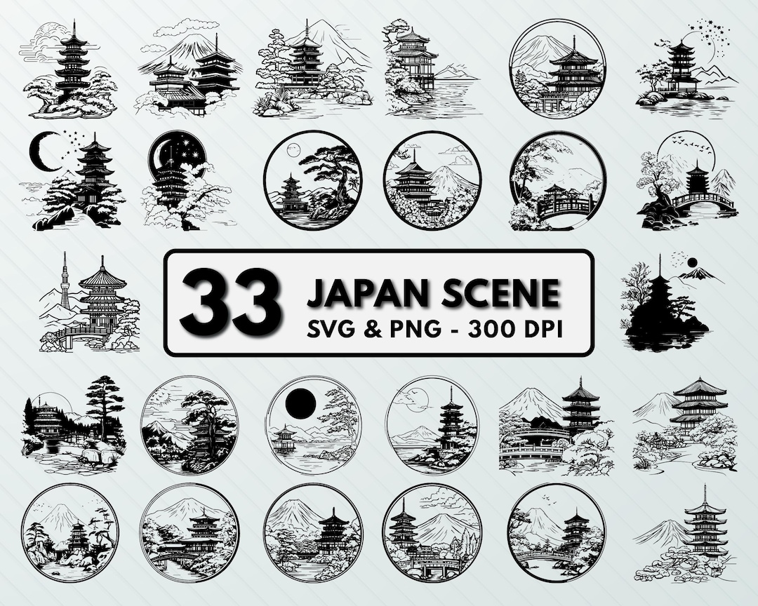 Japan Scene Svg Png Bundle, Japan Scene Silhouette, Japan Scene Clipart ...