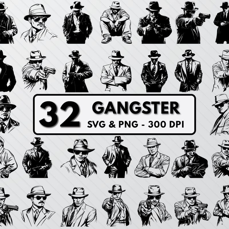 Gangster Svg - Etsy