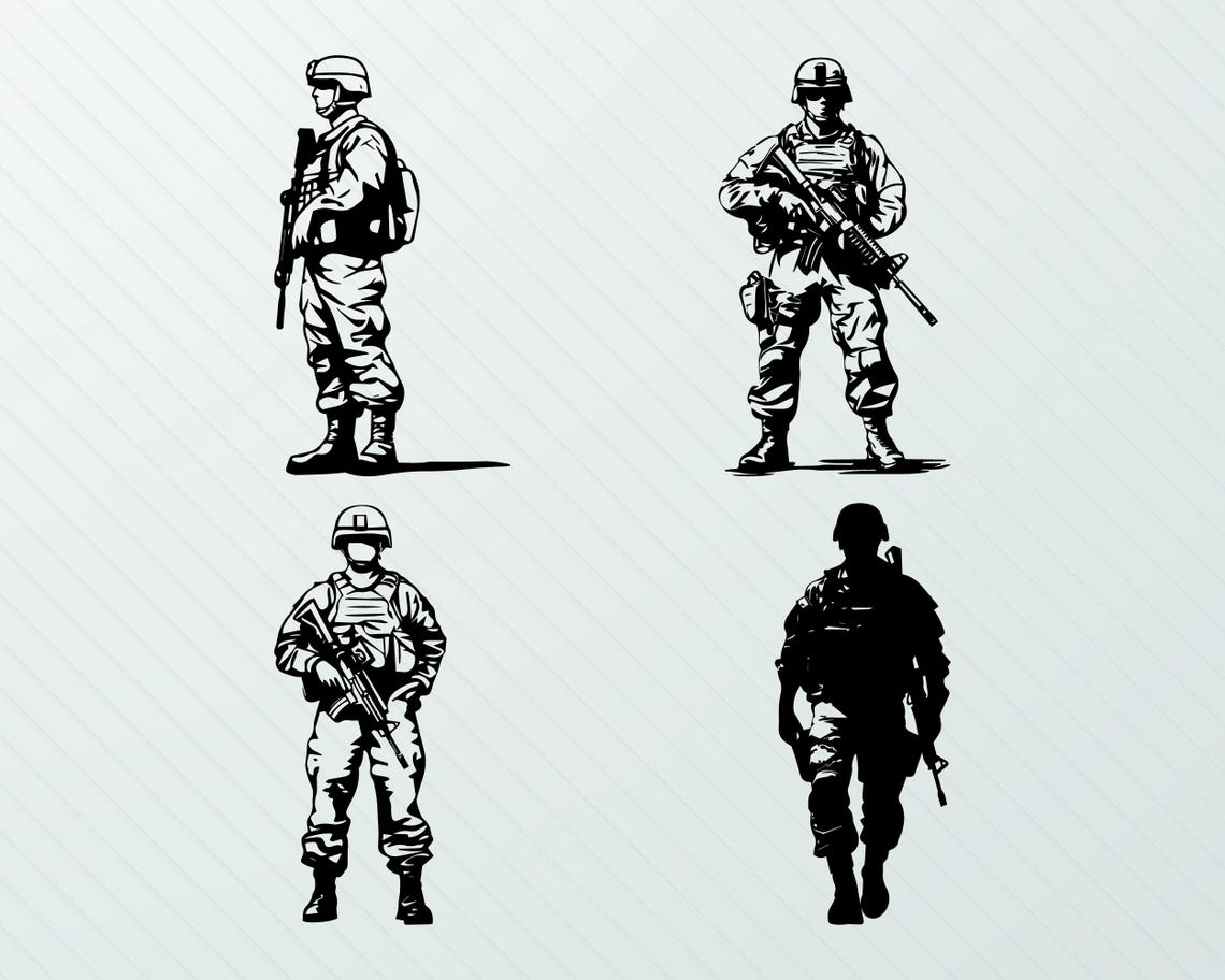 Army Svg Png, Military Army Clipart, Solder Silhouette, Decal, Military ...