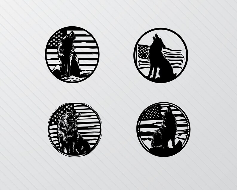 Howling Wolf Silhouette: SVG, PNG Clipart Bundle - Etsy