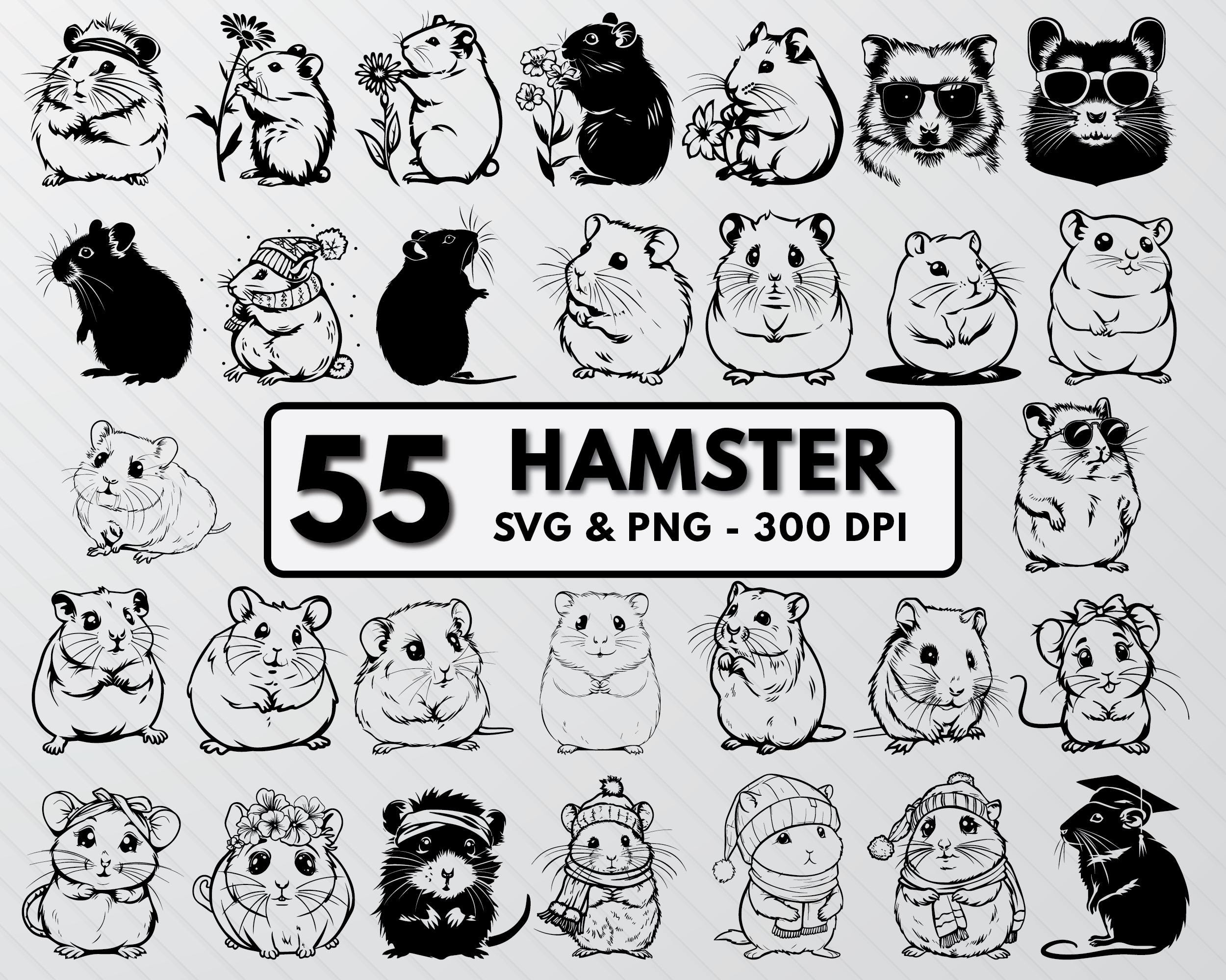 Hamster Silhouette Svg, Hamster Svg Cut File, Hamster Clipart, Hamster ...