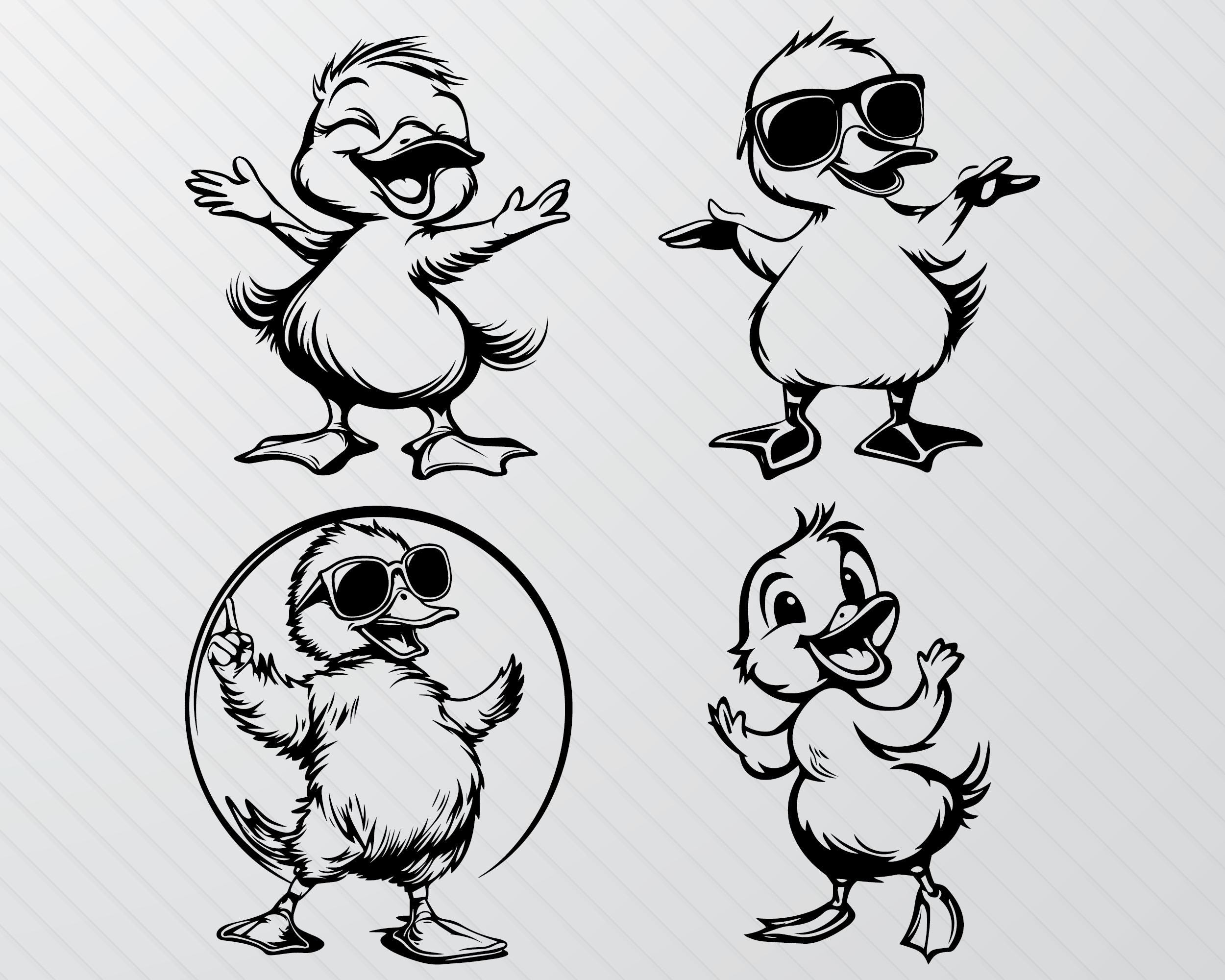 Cute Duck Dancing Svg Bundle, Duck Design Silhouette, Duck Dancing ...