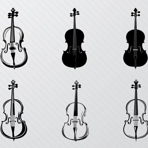 Cello SVG Bundle: Silhouette Cut File, Vector Art Clipart (PNG) - Etsy
