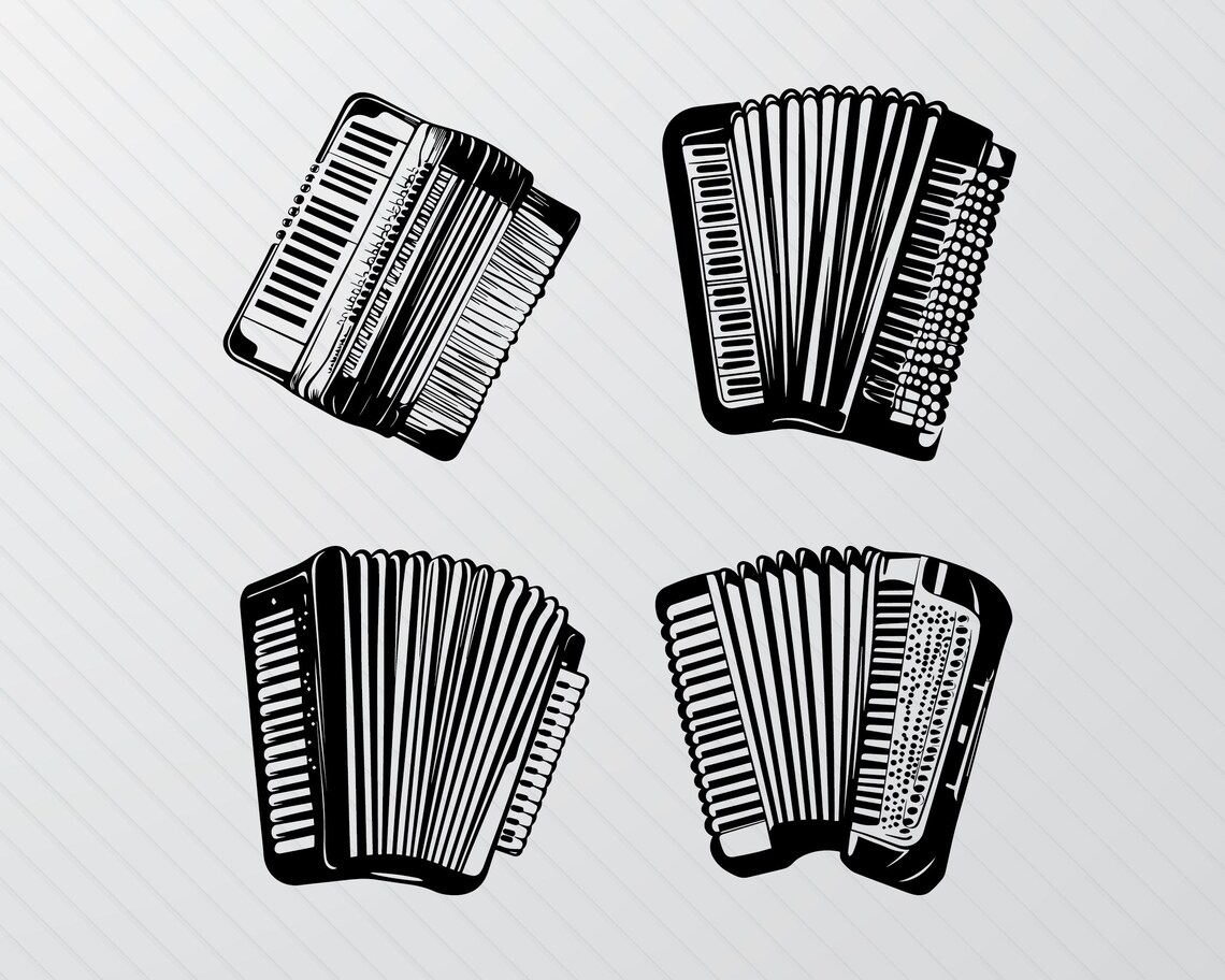 Accordion Silhouette, Accordion Svg Cut Files Cricut Bundle, Accordion ...