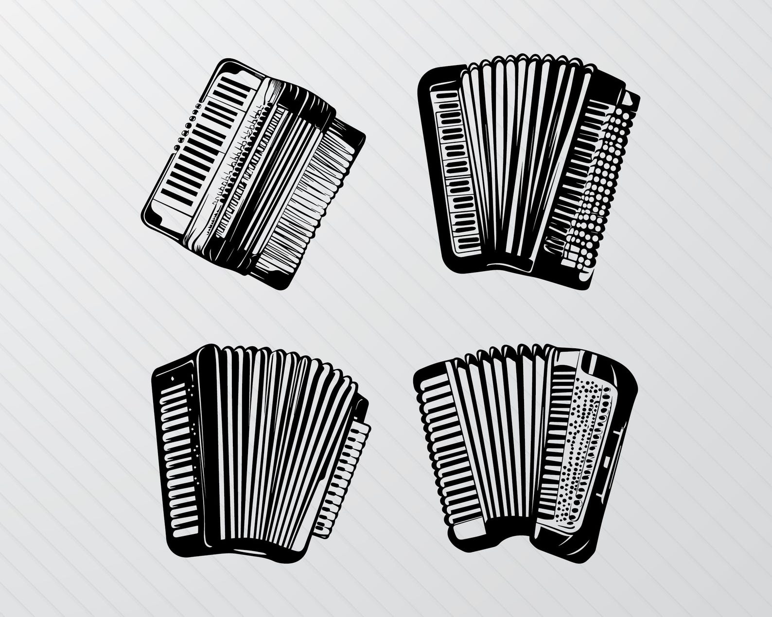Accordion Silhouette, Accordion Svg Cut Files Cricut Bundle, Accordion ...