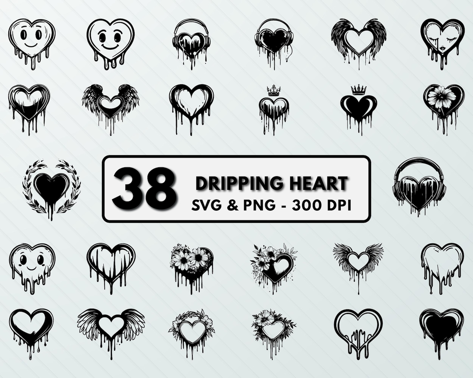 Dripping Heart Svg Png, Dripping Heart Clipart, Dripping Heart ...