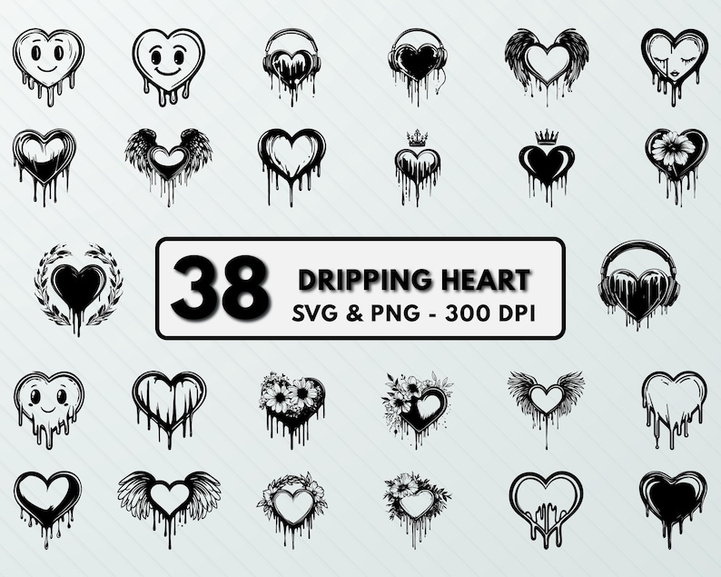 Dripping Heart Svg Png, Dripping Heart Clipart, Dripping Heart ...