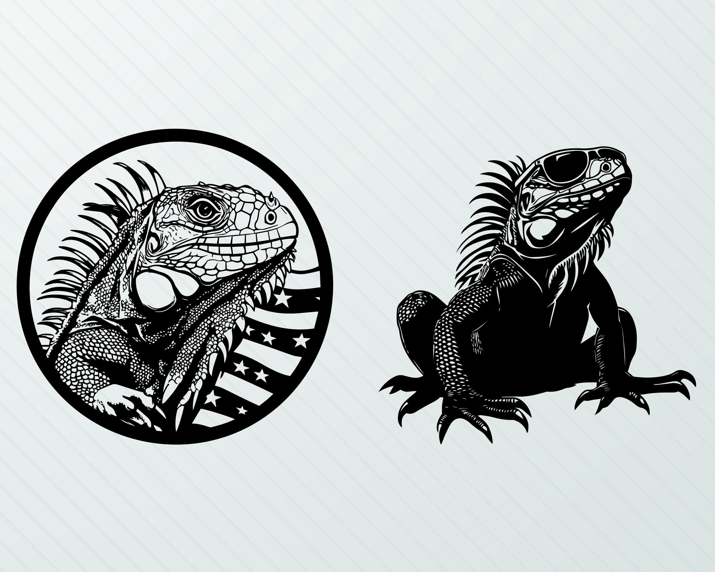 Iguana SVG PNG Clipart: Lizard Art, Decal, Silhouette (digital Download ...