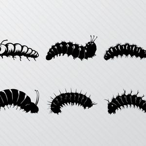 Caterpillar Svg Bundle, Caterpillar Silhouette, Spring Caterpillar ...
