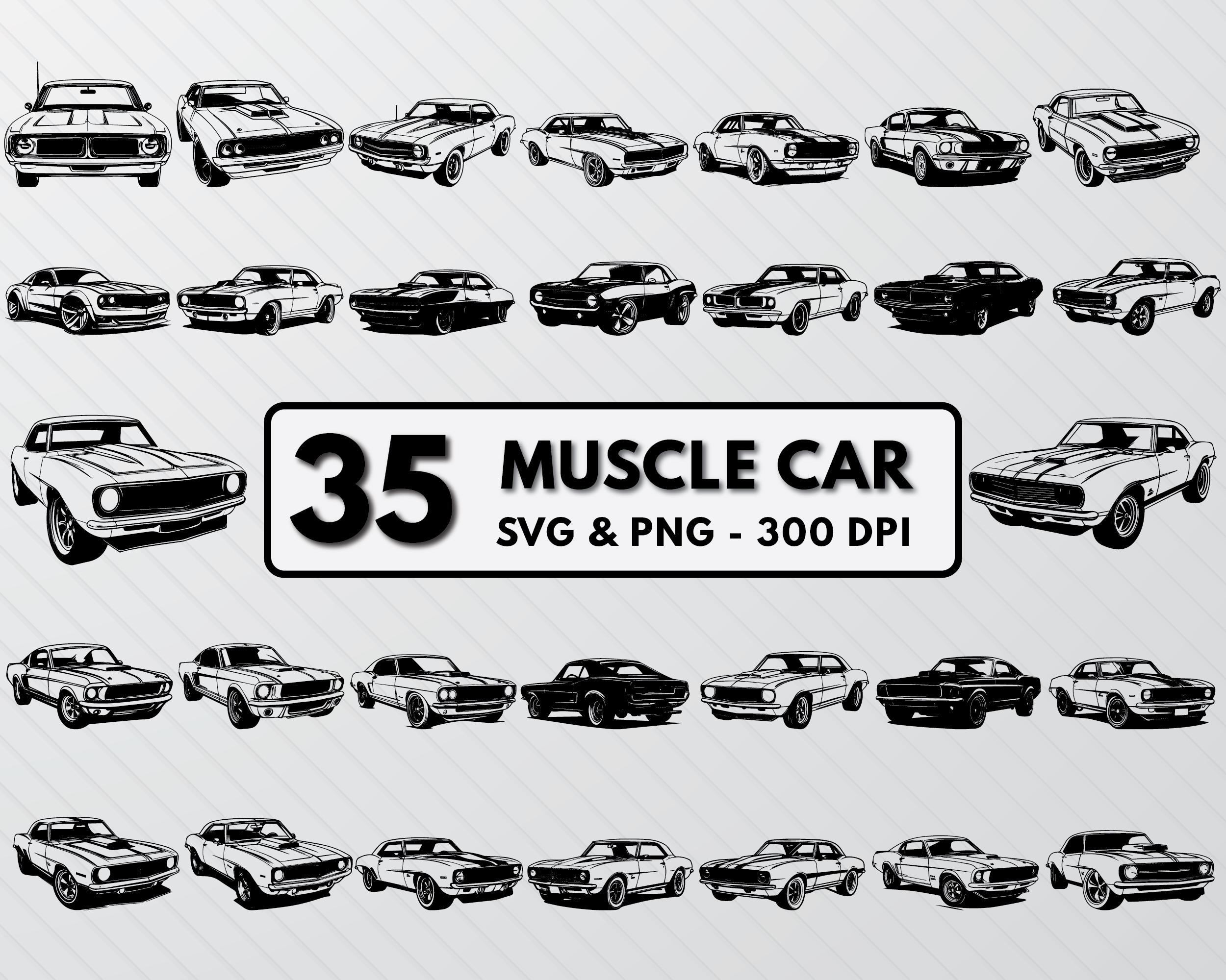 Muscle Car Svg Bundle, Muscle Car Silhouette Art, Muscle Car Clipart ...