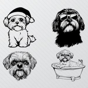 Shih Poo SVG Bundle: Dog Silhouette Vector Clipart (PNG, 300 DPI) - Etsy