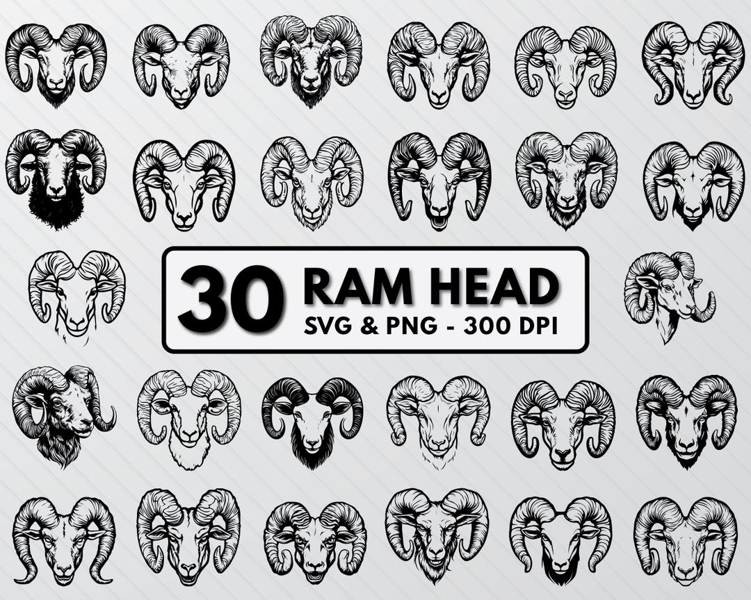 Ram Head Svg Bundle, Ram Head Silhouette, Ram Head Png Clipart, Ram ...