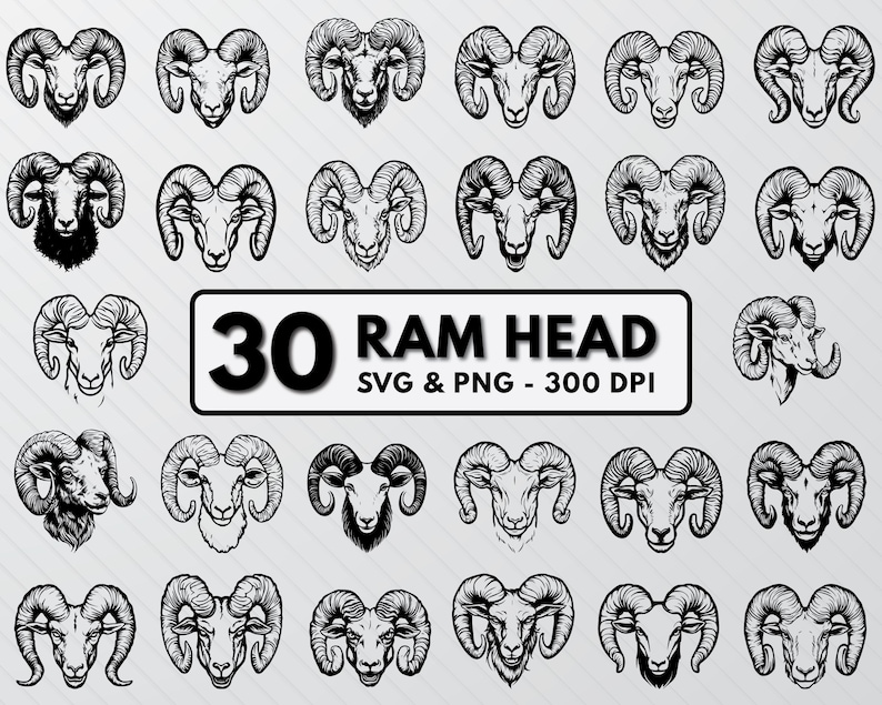 Ram Head Svg Bundle, Ram Head Silhouette, Ram Head Png Clipart, Ram ...