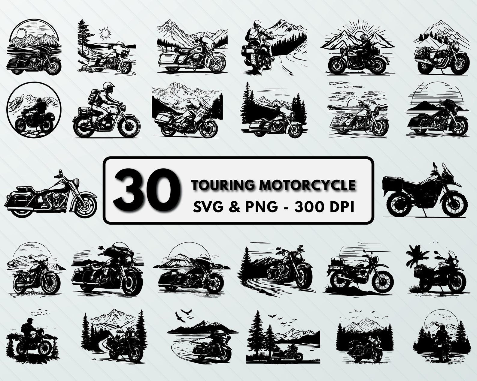 Touring Motorcycle SVG Bundle: Biker Clipart, Decals (PNG, Vector) - Etsy