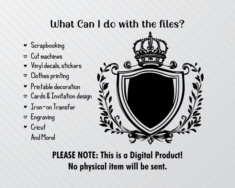 Royal Shield SVG Bundle: Black Outline Decals (PNG, SVG) - Etsy