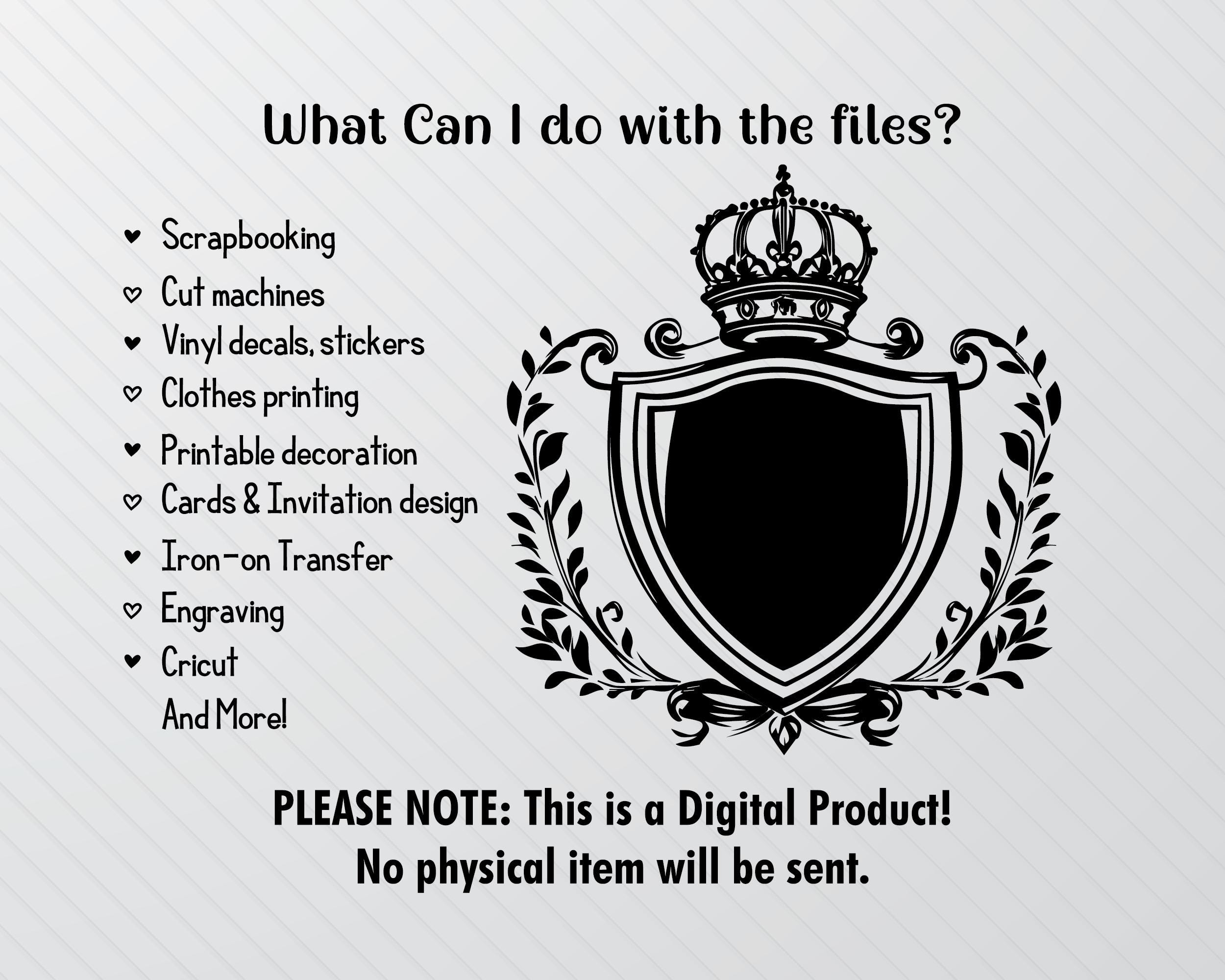 Royal Shield SVG Bundle: Black Outline Decals (PNG, SVG) - Etsy