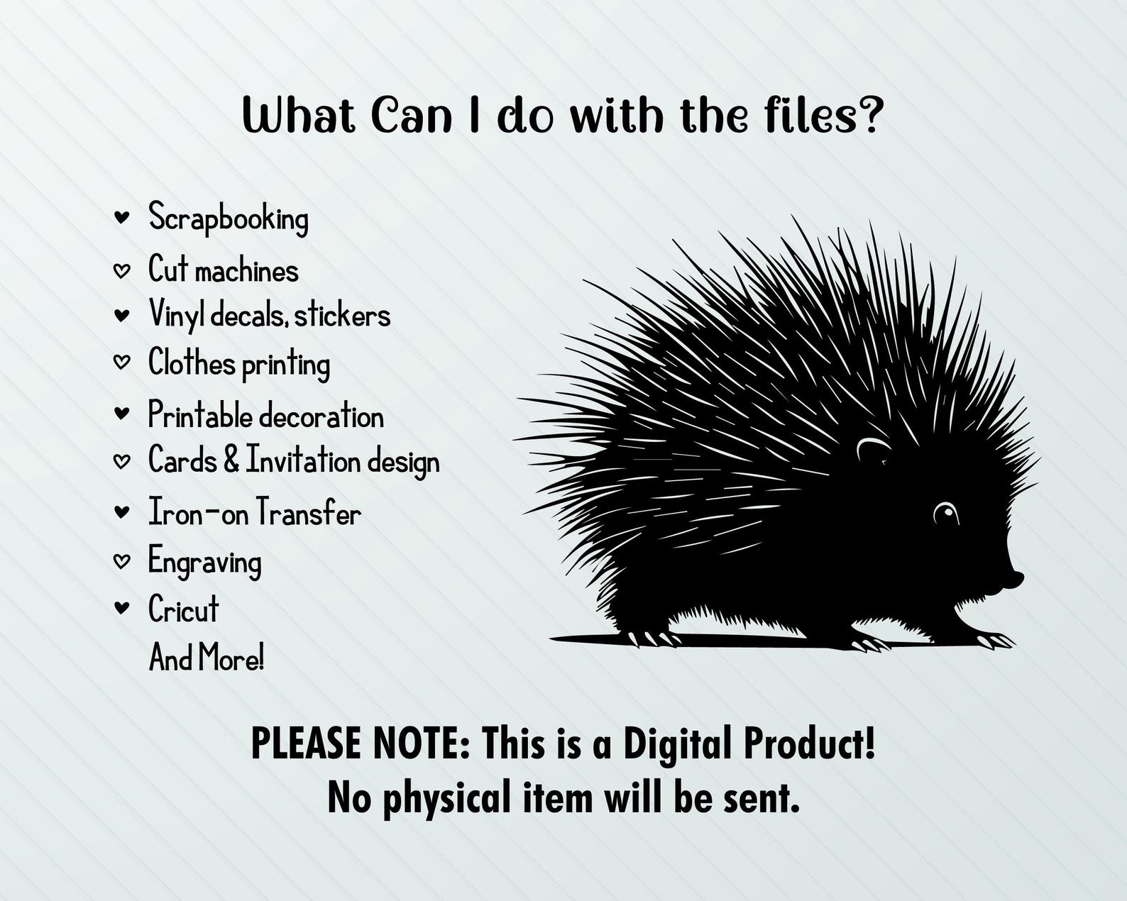 Porcupine Clipart: Silhouette Vector Designs (SVG, PNG) - Etsy