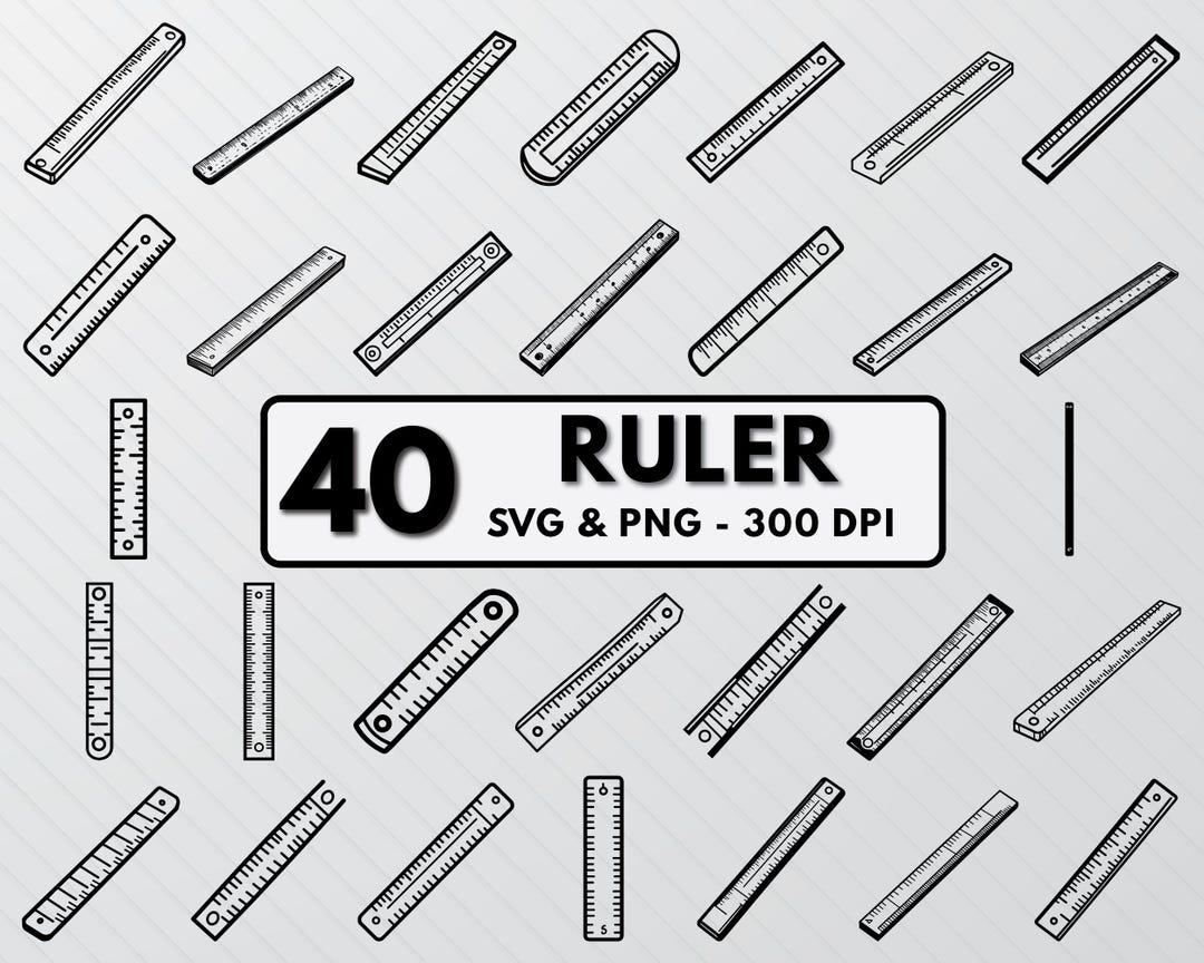 Silueta de regla Svg, paquete de archivos de corte de regla Svg, arte ...