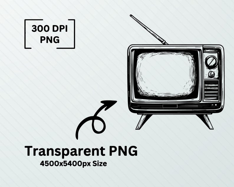 Retro TV Clipart: Vintage Television SVG PNG - Etsy