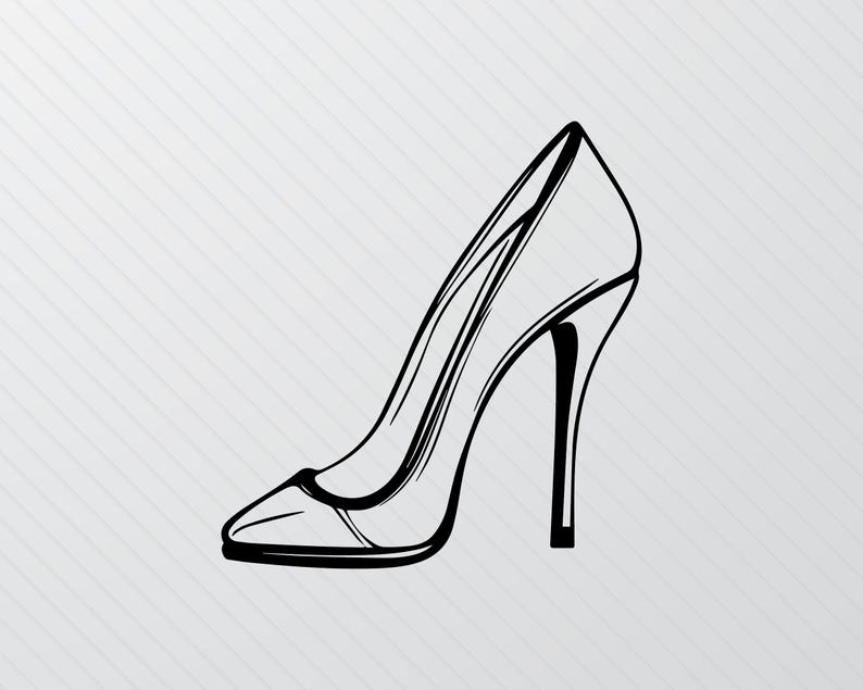 High Heels Silhouette SVG Bundle: Women's Shoe Outlines (PNG, Vector ...