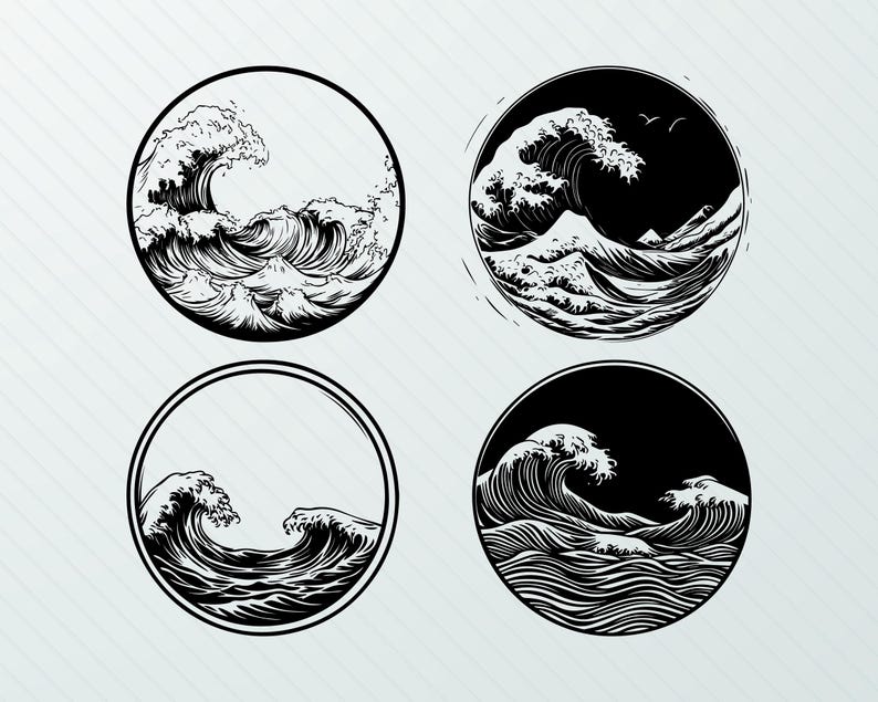 Ocean Waves Png Svg, Ocean Waves Clipart, Ocean Waves Silhouette, Ocean ...