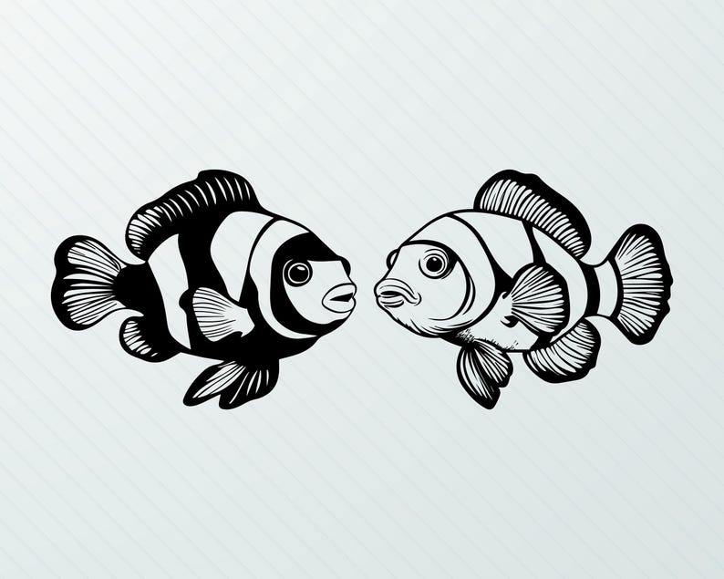 Clownfish Svg Png Bundle, Clownfish Silhouette, Clownfish Clipart ...