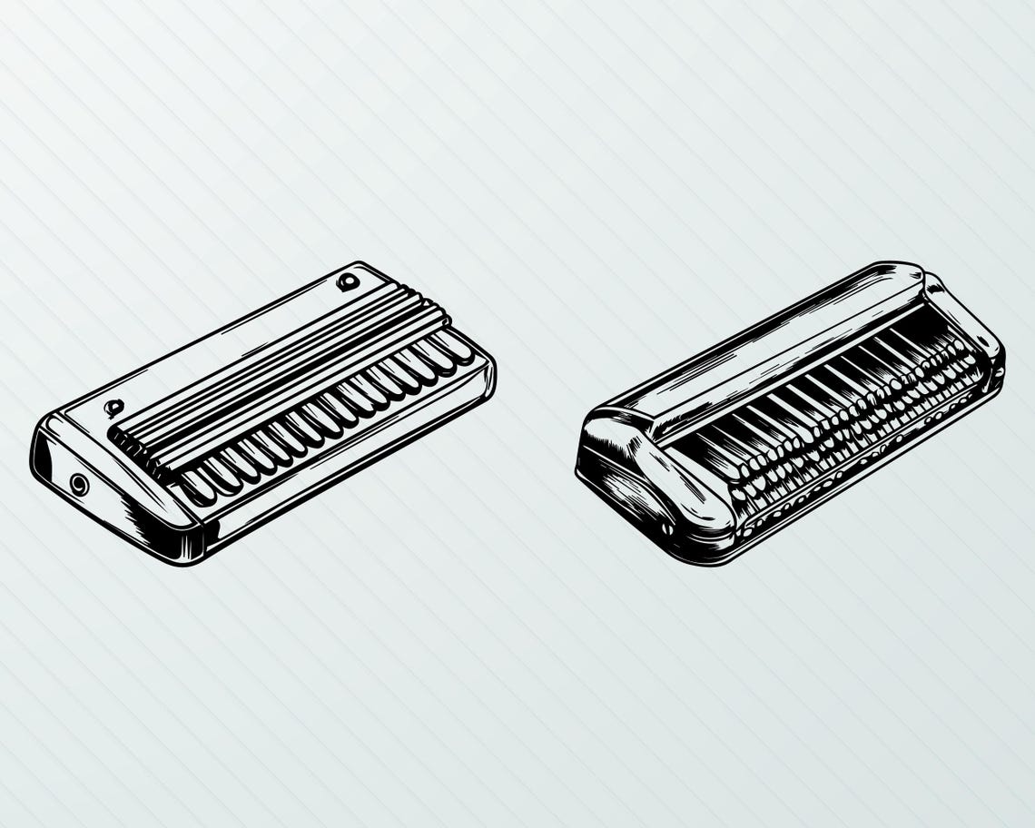 Harmonica Clipart: Silhouette Vector Art (SVG, PNG) - Etsy