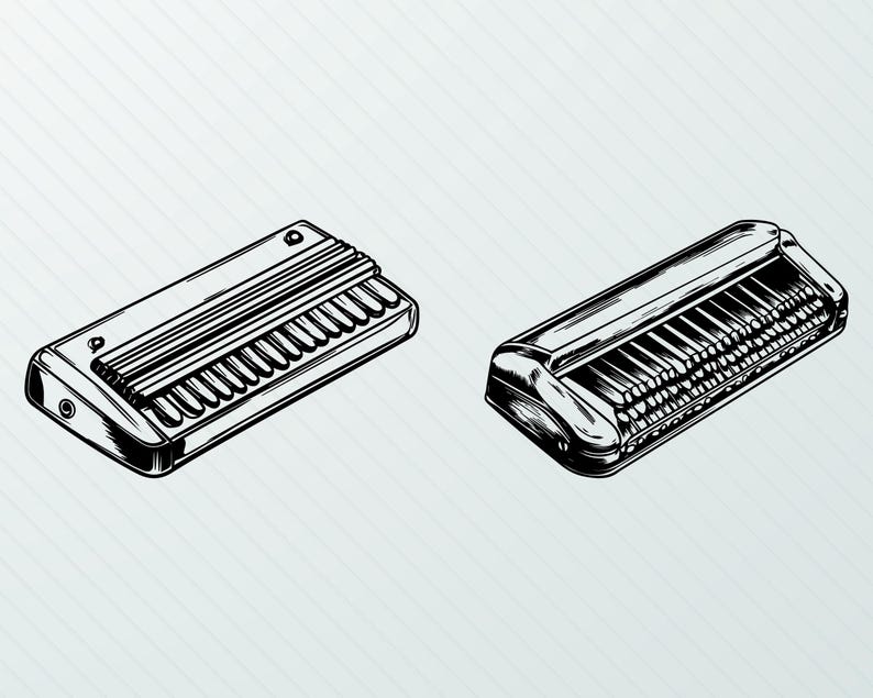 Harmonica Svg Png, Harmonica Clipart, Harmonica Silhouette, Decal ...