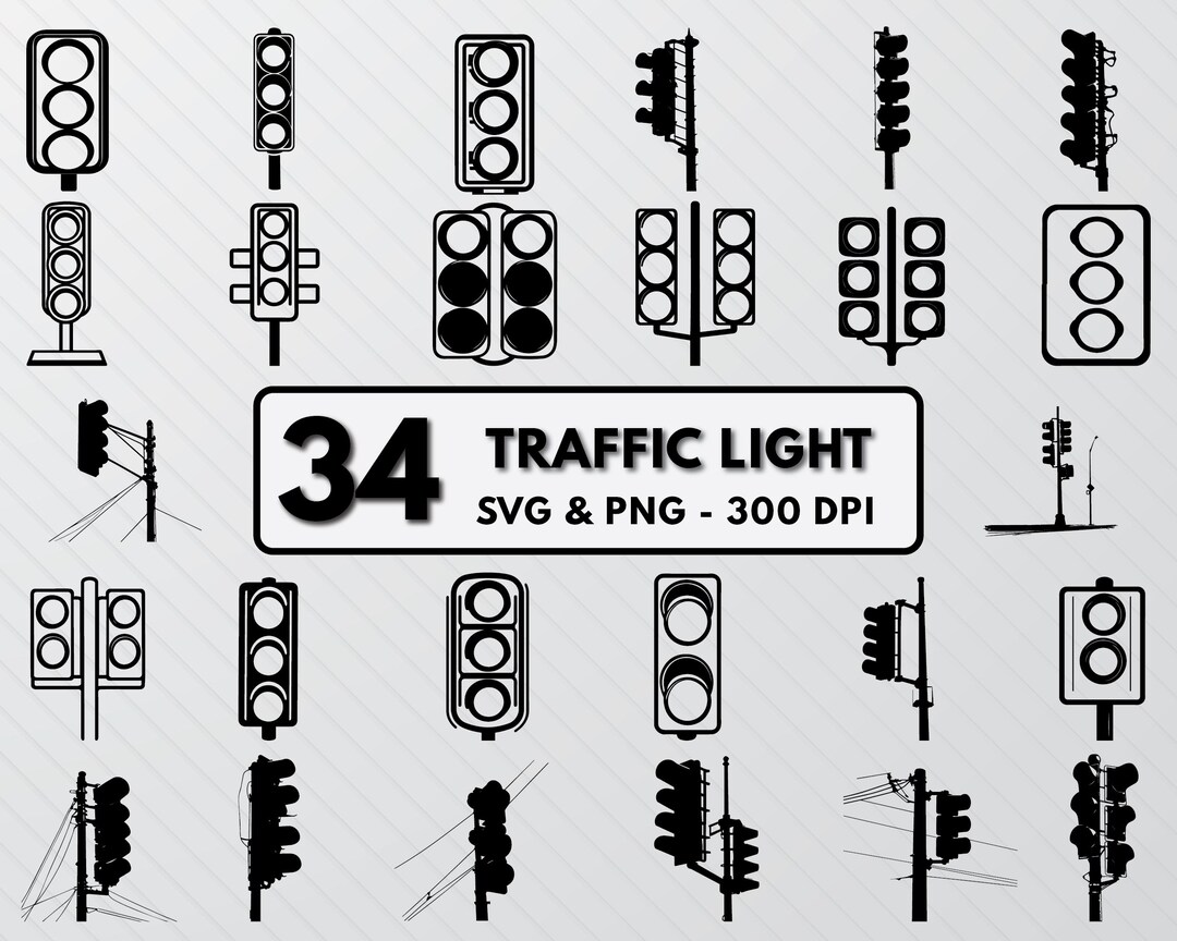 Traffic Light Svg Bundle, Traffic Light Silhouette Png, Signal Light ...