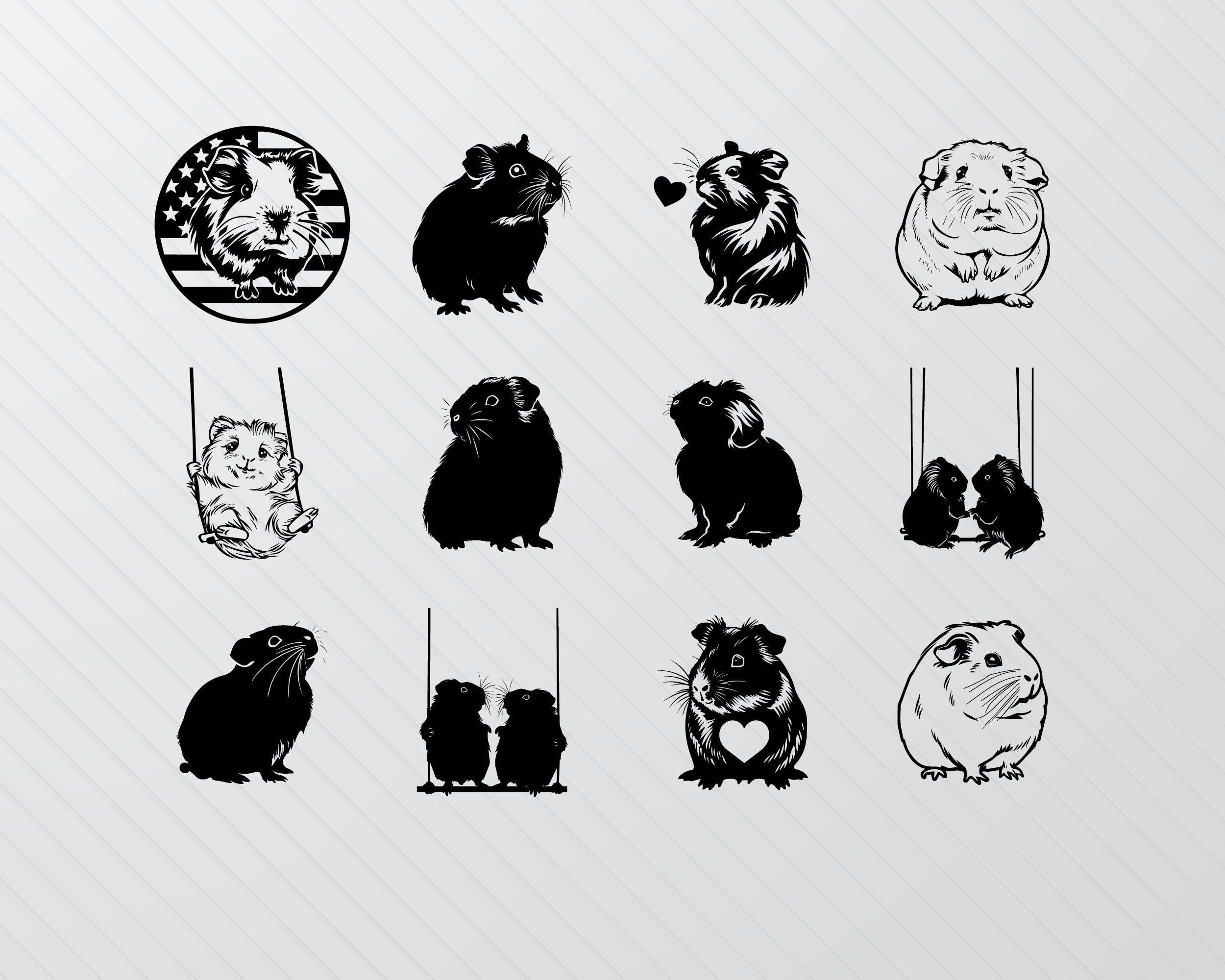 Guinea Pig Silhouette Svg, Guinea Pig Svg Cut File, Guinea Pig Clipart ...