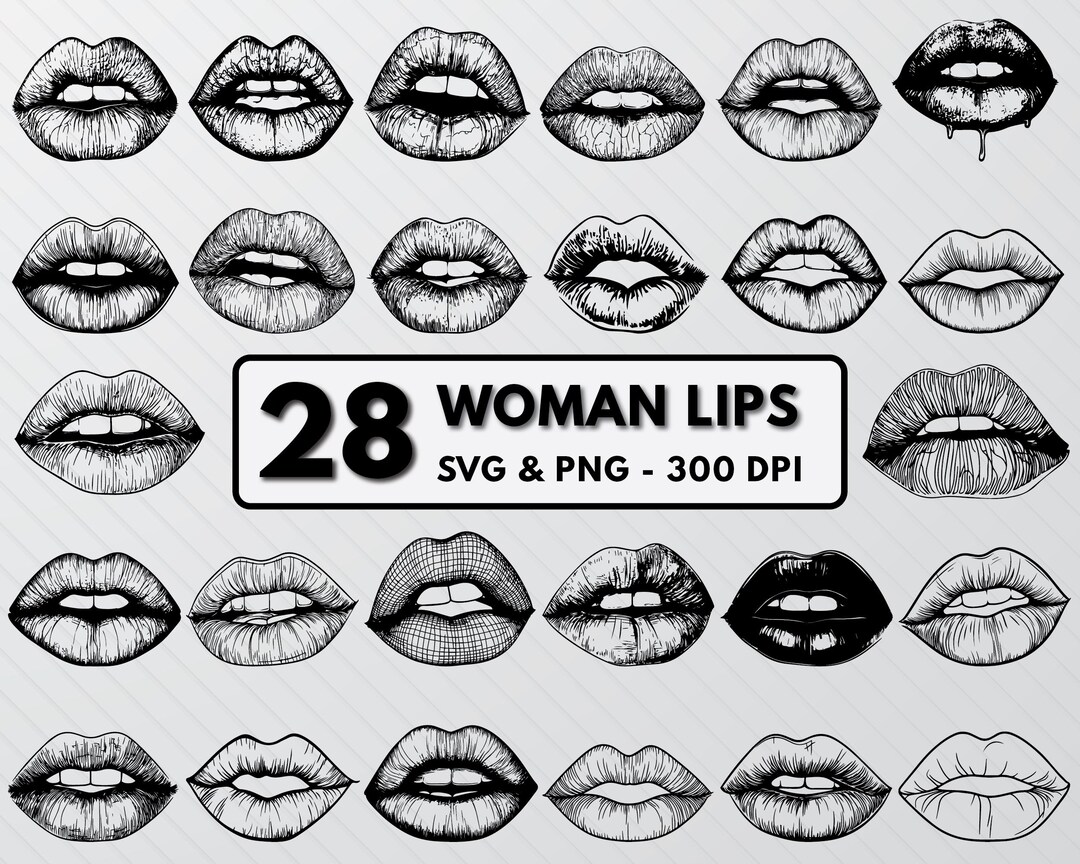 Woman Lips Svg Bundle, Cute Woman Lips Silhouette, Lips Design Svg Png ...