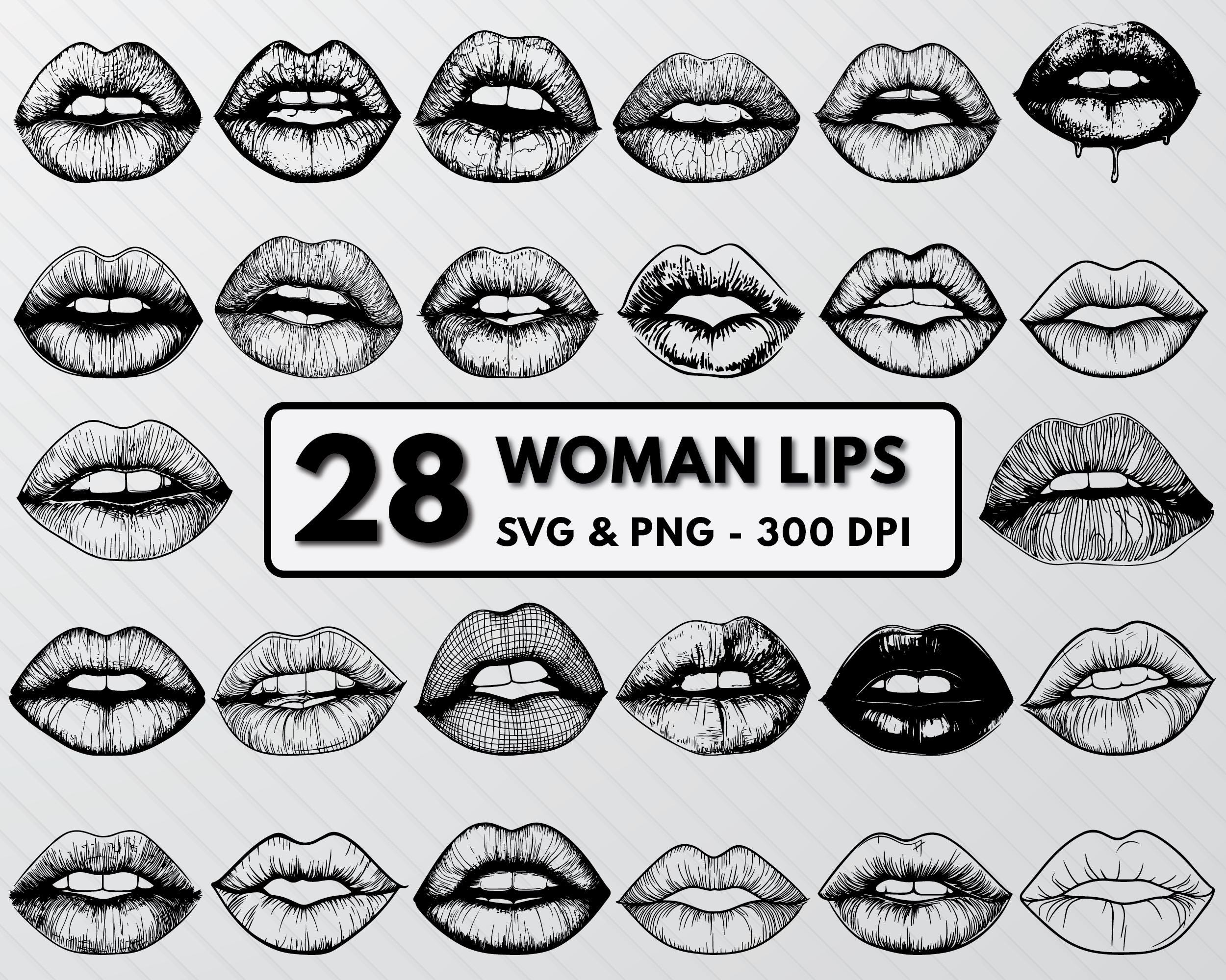 Woman Lips Svg Bundle, Cute Woman Lips Silhouette, Lips Design Svg Png ...