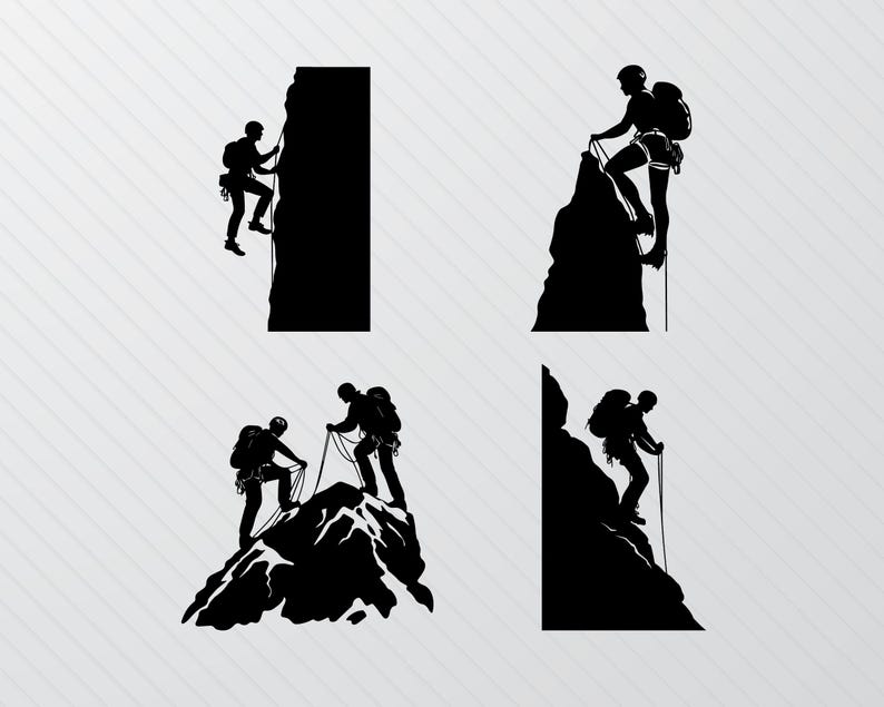 Climbing Silhouette Svg, Climbing Svg Bundle Cut File Cricut, Climbing ...