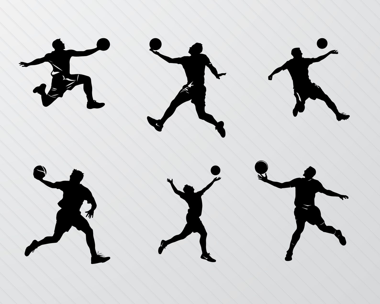 Handball Silhouette, Handball Svg Bundle Set, Handball Clipart Png ...