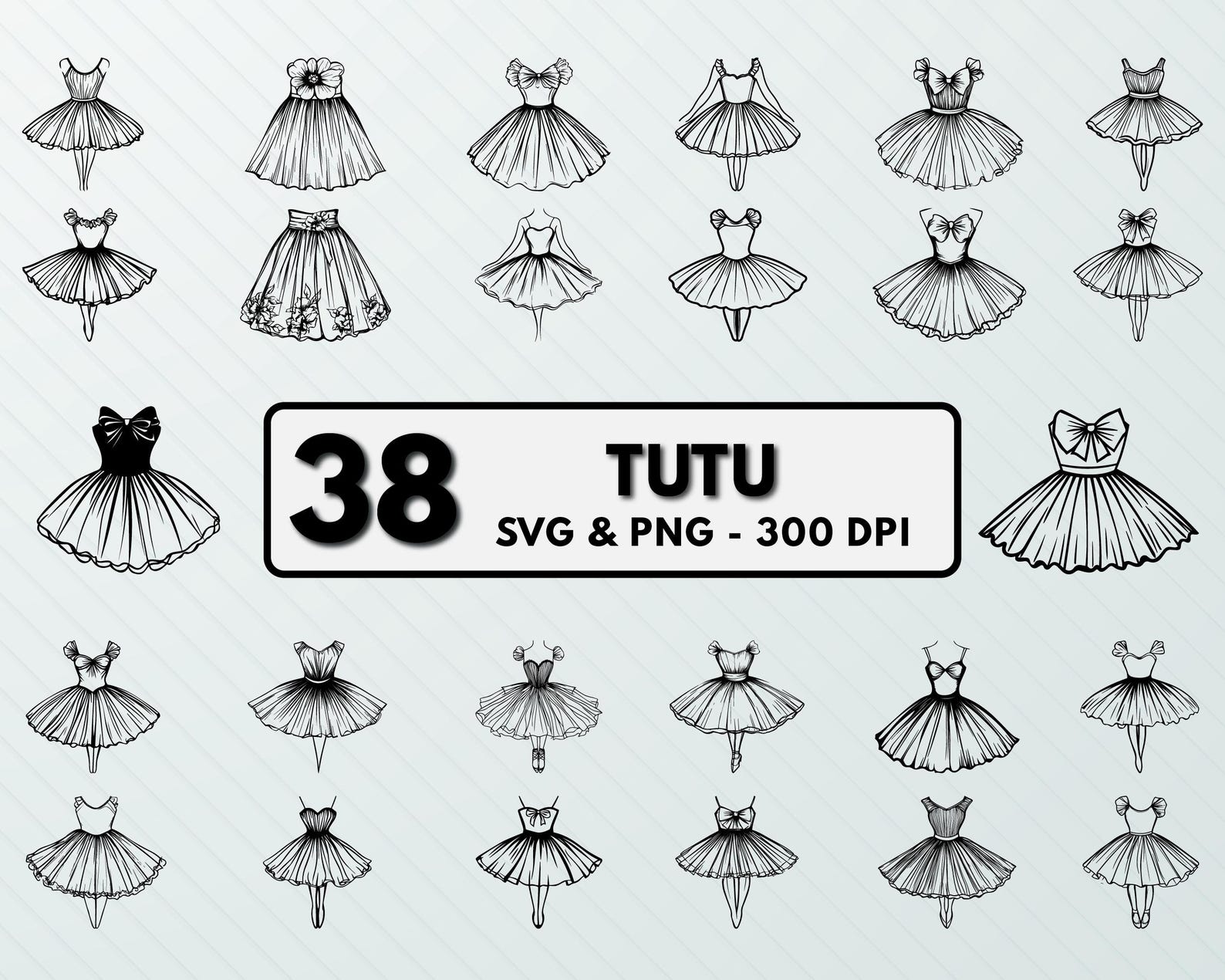 Tutu SVG PNG Clipart Bundle: Ballet Dance Cut Files - Etsy