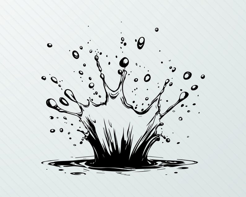 Water Splash Clipart: 21 SVG PNG Vector Art Designs (digital Download ...