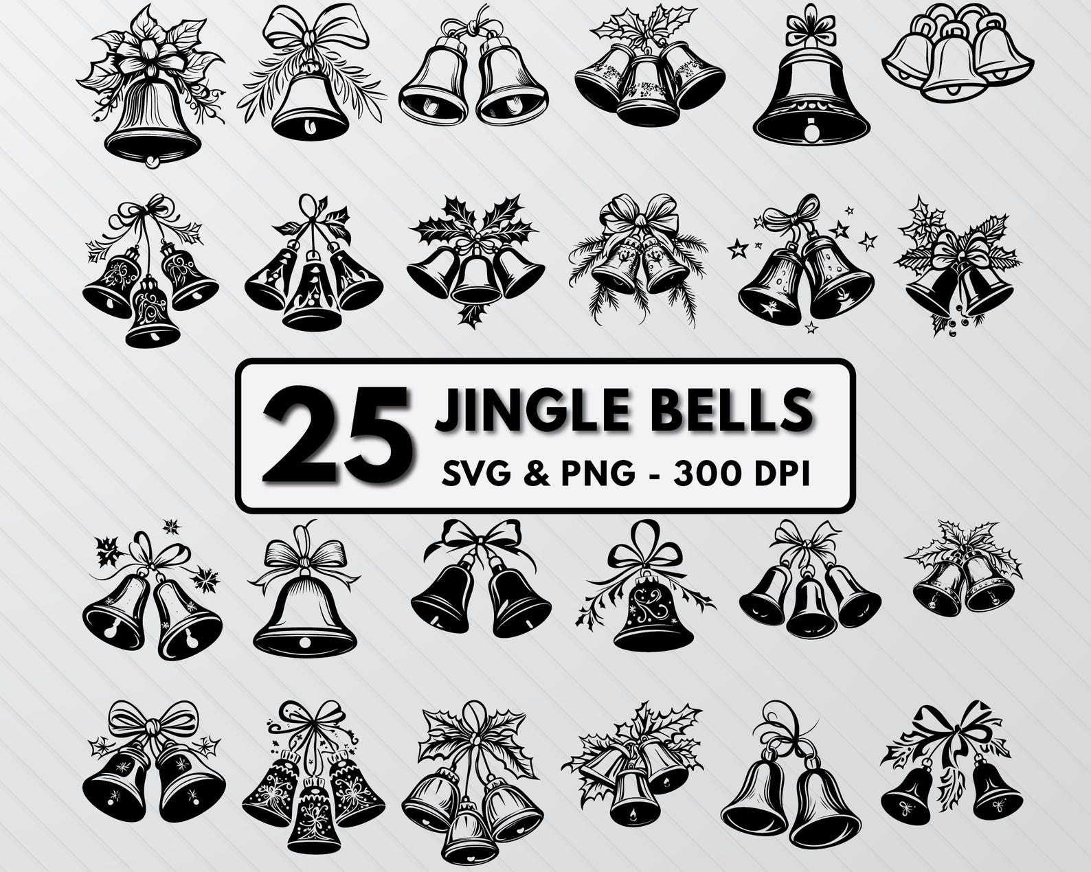 Jingle Bells Svg Bundle, Jingle Bells Silhouette, Christmas Jingle ...