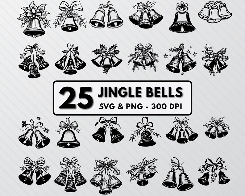 Jingle Bells SVG Bundle: Christmas Clipart, Vector Art (PNG, SVG) - Etsy