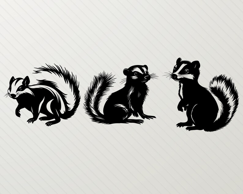 Skunk SVG Bundle: Silhouette Art, Vector Decal (digital Download) - Etsy