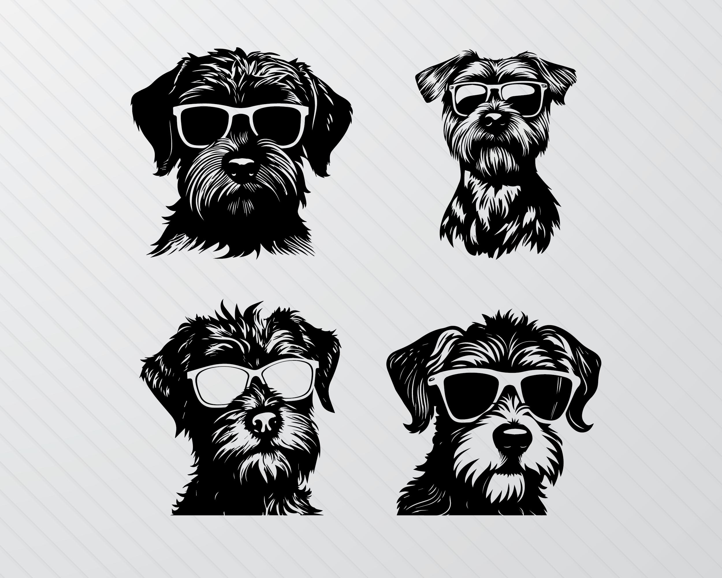 Schnoodle Dog SVG: Silhouette Clipart, Puppy Vector Art (digital ...