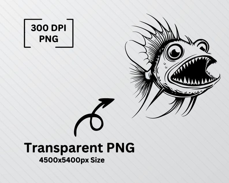 Anglerfish Svg Bundle, Anglerfish Silhouette Png, Anglerfish Vector Art ...