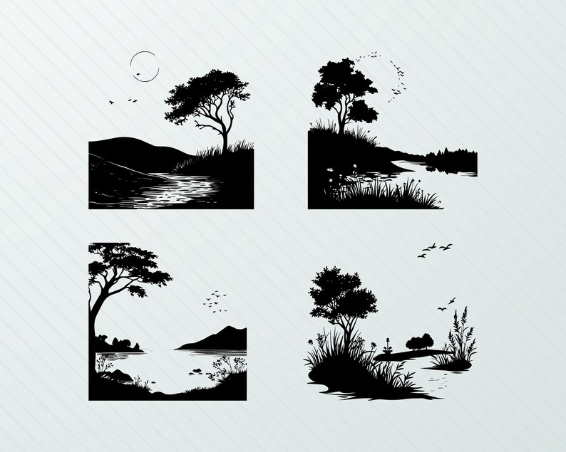Landscape Scene Svg Png Bundle, Landscape Scene Clipart, Landscape ...