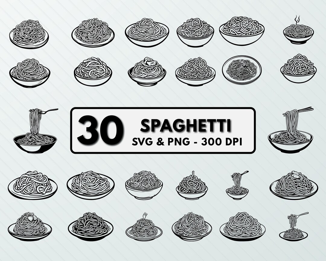 Spaghetti Svg Png Bundle, Spaghetti Clipart, Spaghetti Silhouette ...