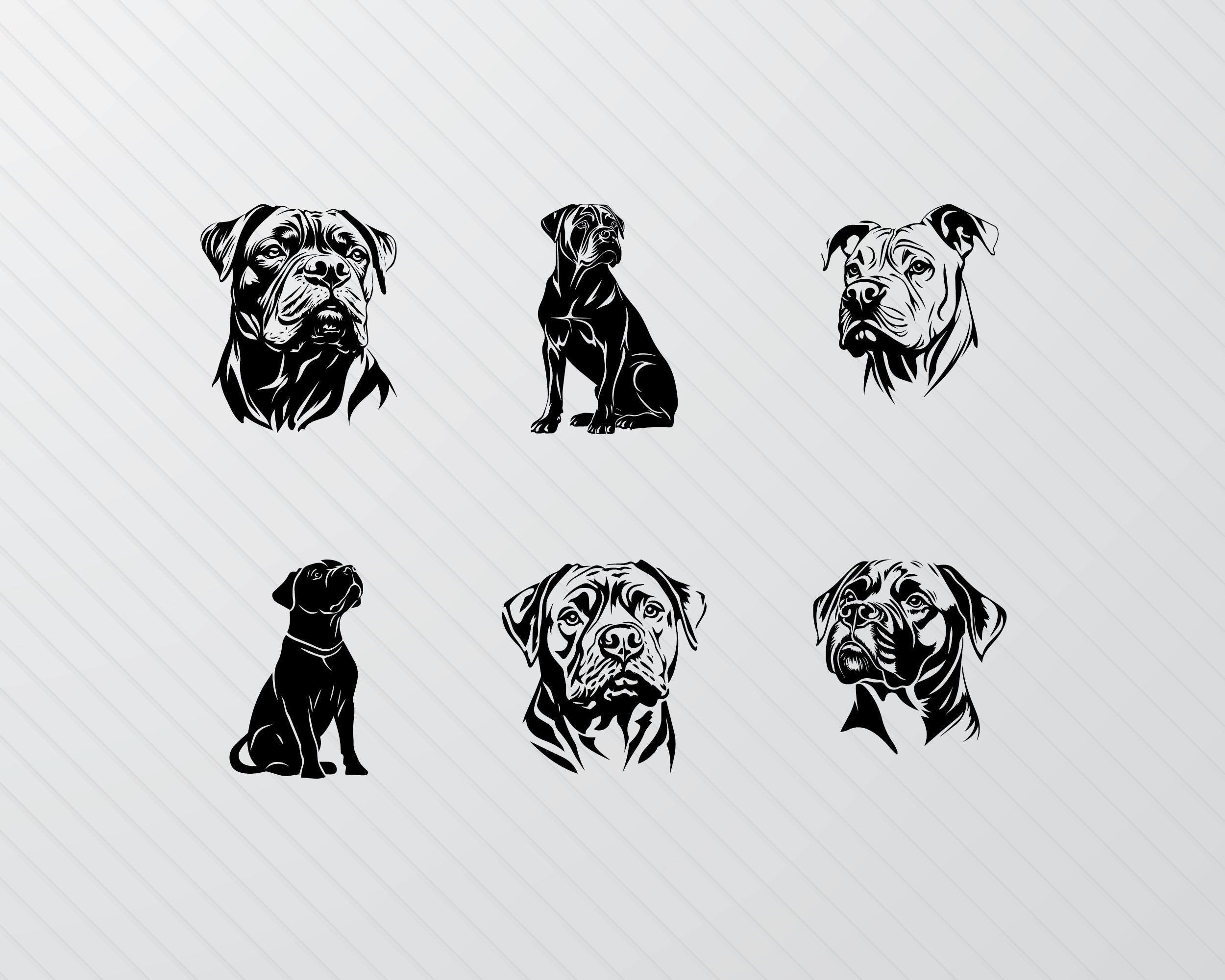 Cane Corso Dog Silhouette, Cane Corso Dogs Svg Bundle, Dogs Clipart ...