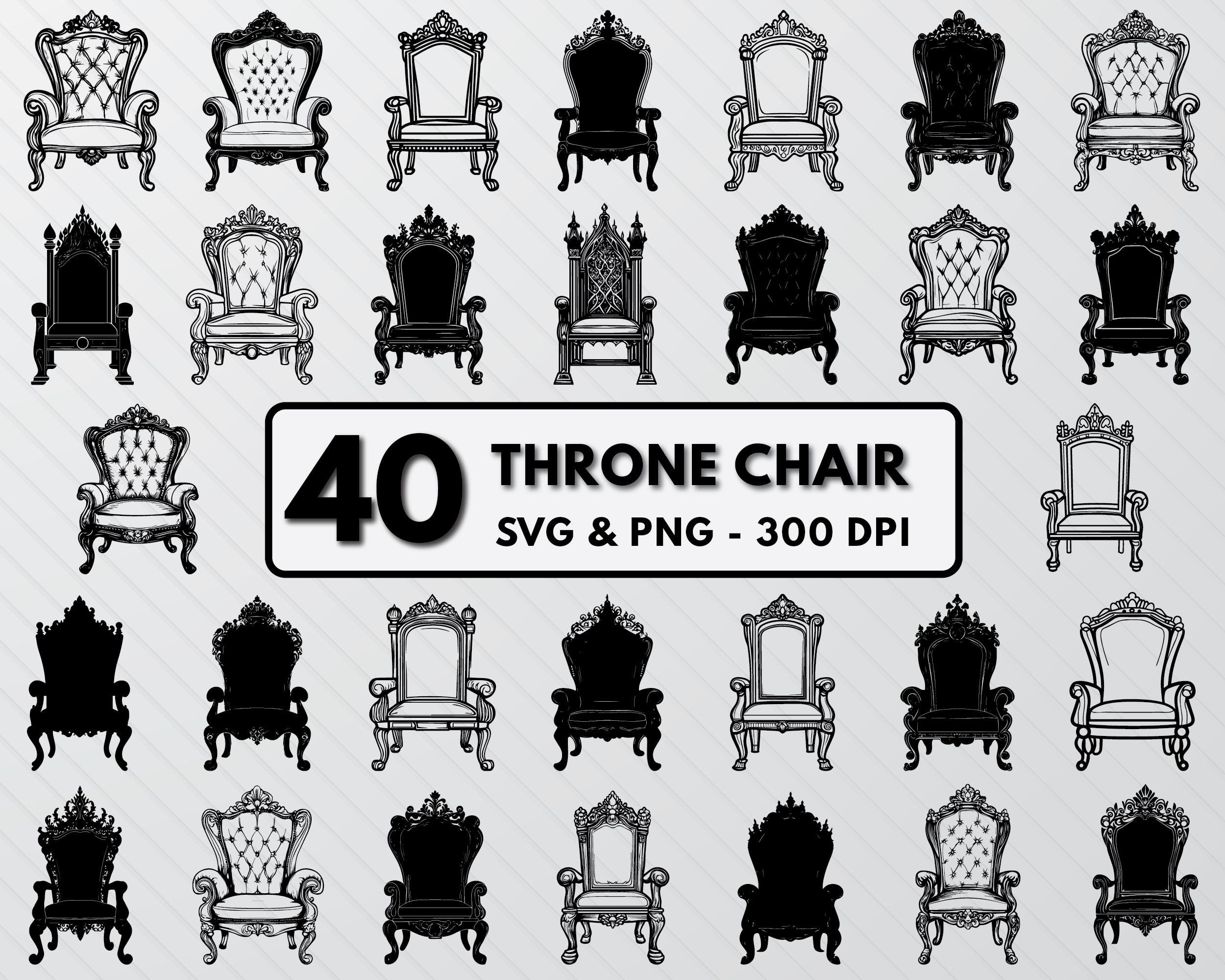 Royal Throne Chair Clipart: King Chair SVG, PNG, Vector - Etsy