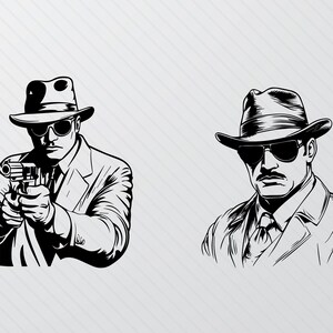 Gangster Silhouette Art: SVG PNG Clipart Bundle - Etsy