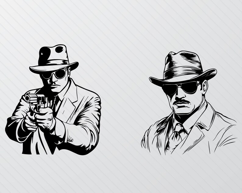 Gangster Silhouette Art: SVG PNG Clipart Bundle - Etsy
