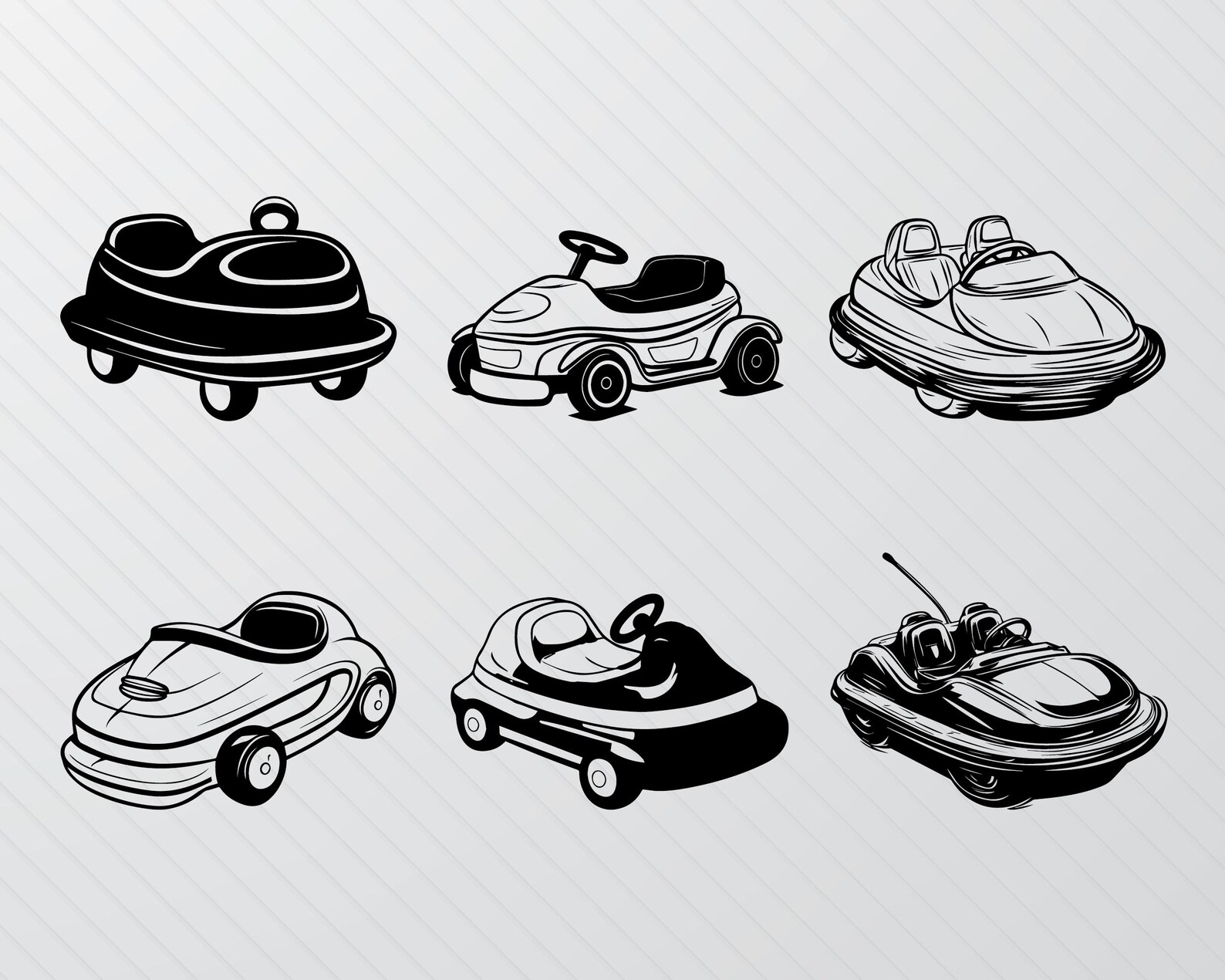 Bumper Car Svg Bundle, Bumper Car Silhouette, Old Car Clipart Png ...