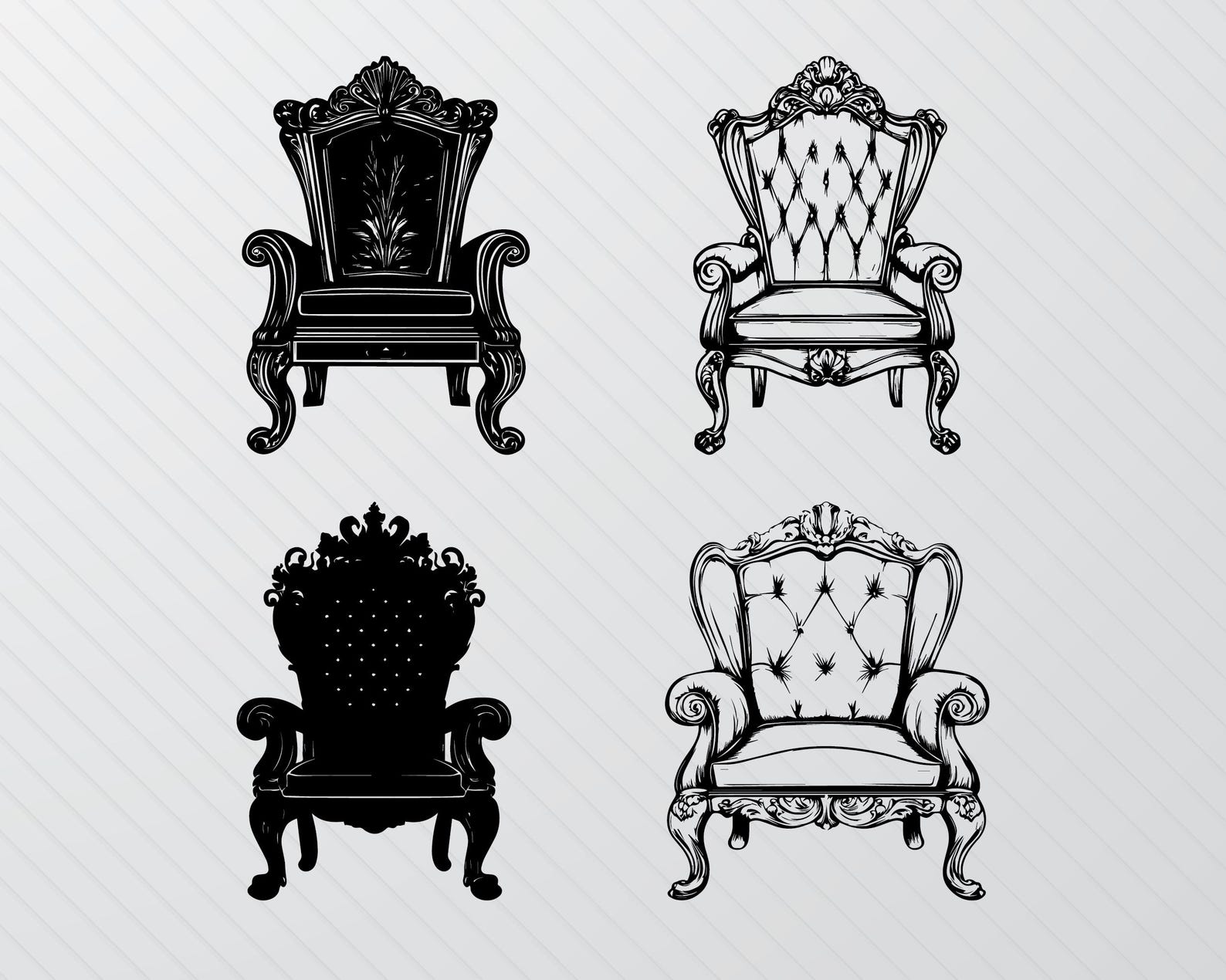 Royal Throne Chair Clipart: King Chair SVG, PNG, Vector - Etsy