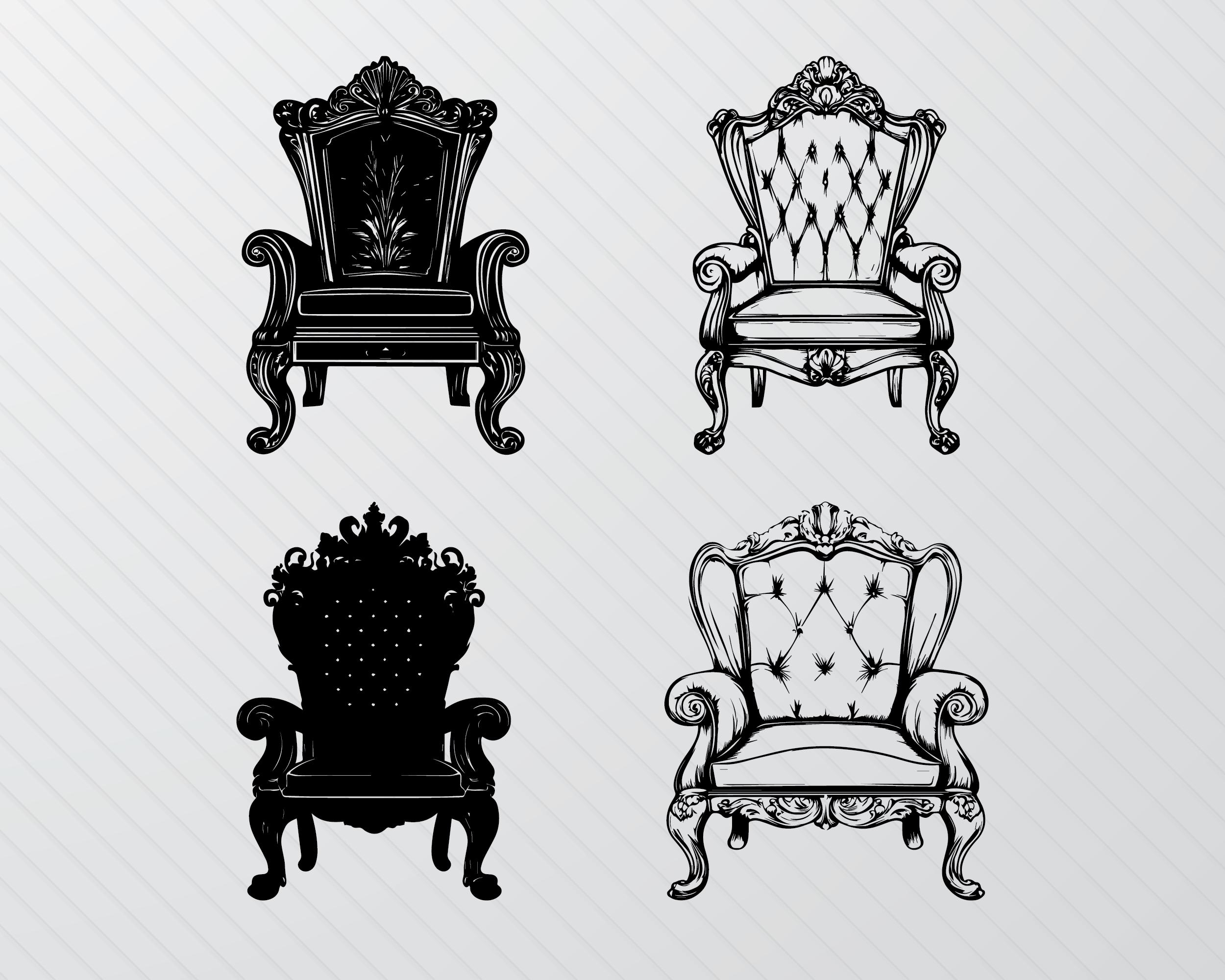 Royal Throne Chair Clipart: King Chair SVG, PNG, Vector - Etsy